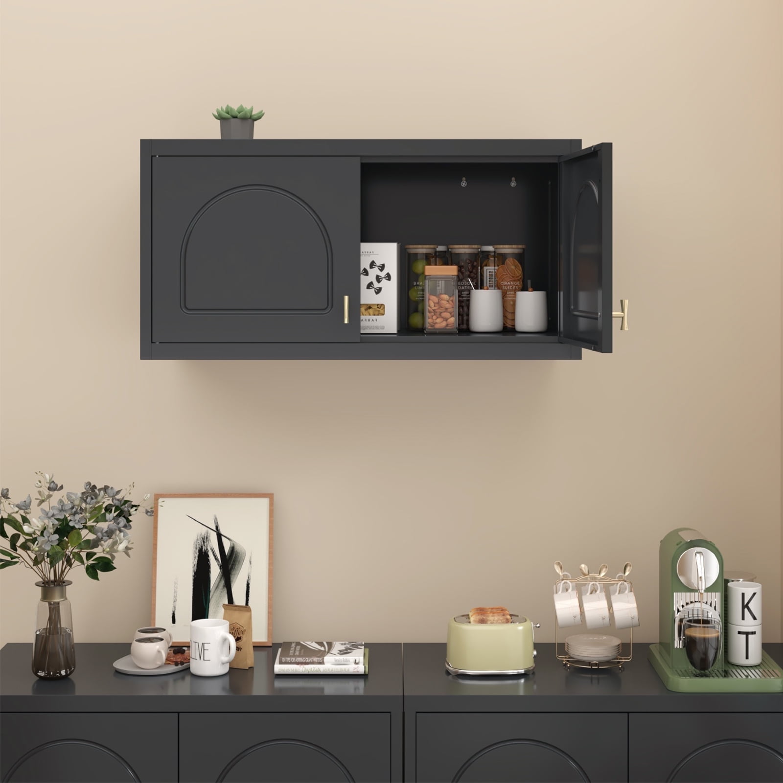 Polup 15" H Modern Small Storage Cabinet, Bedroom Wardrobe Overhead ...