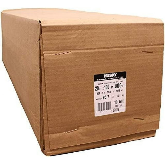 Poly-America (20'x100') Husky Contractor's Choice Black Plastic ...
