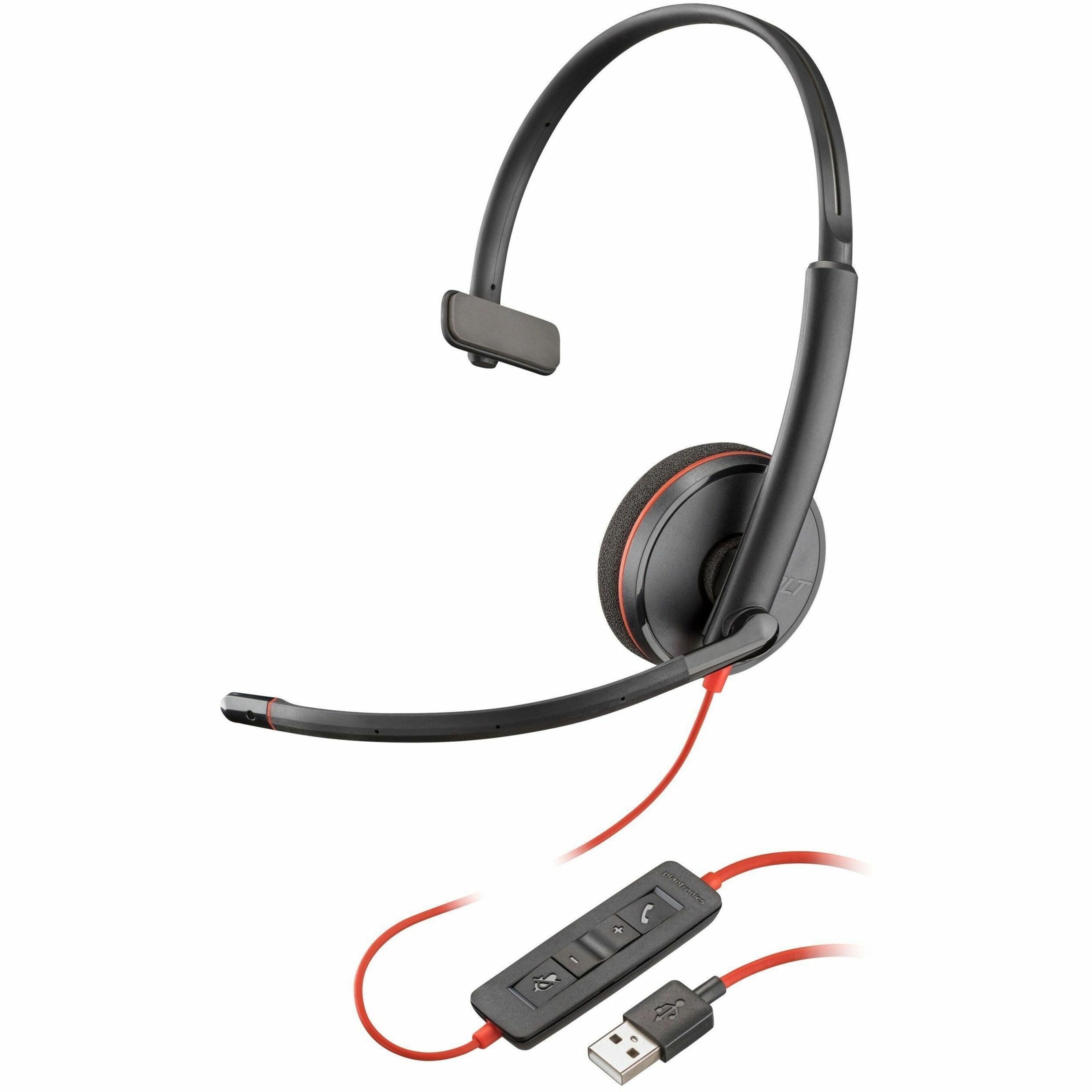 Poly Blackwire 3210 Monaural USB-A Headset TAA (Bulk) - Mono - USB Type ...