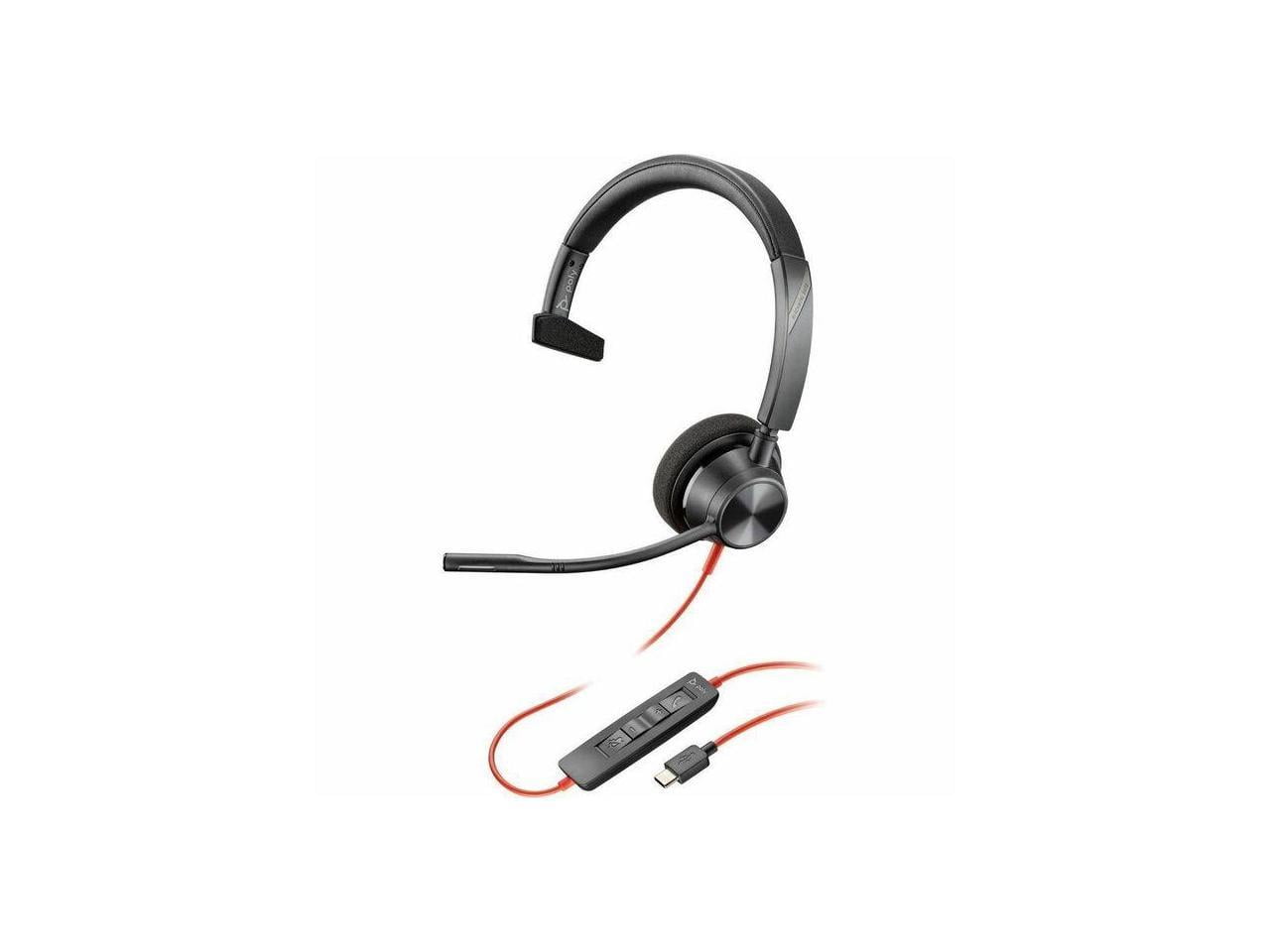 HP Poly Blackwire 3310 USB-C Wired Monaural Headset, Black - Walmart.com