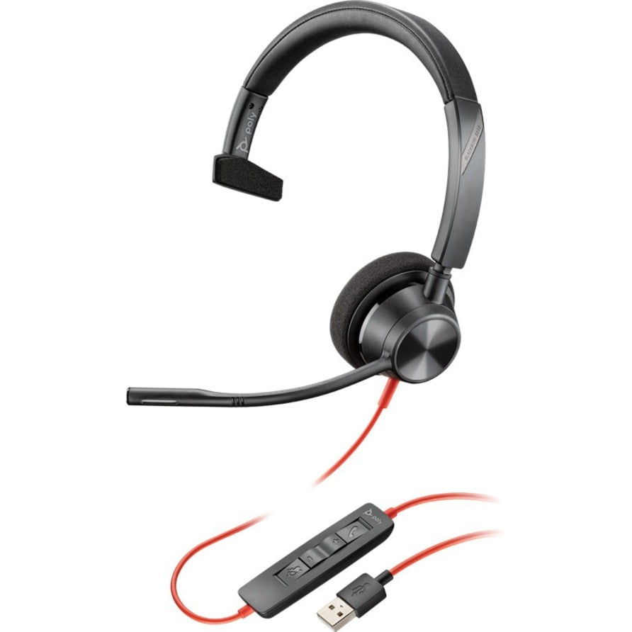 Poly - Blackwire 3310 - Wired, Single Ear (Mono) Headset (Plantronics ...