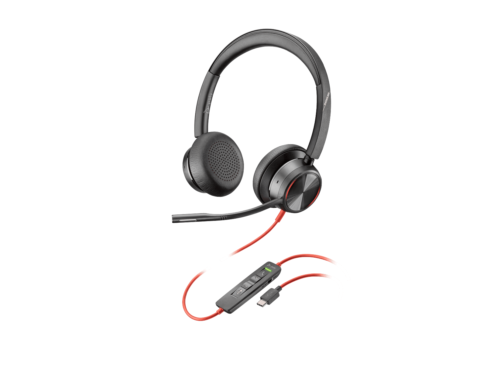 HP Poly Blackwire 8225 USB-C Headset, On-ear, Wired, Stereo, Noise ...