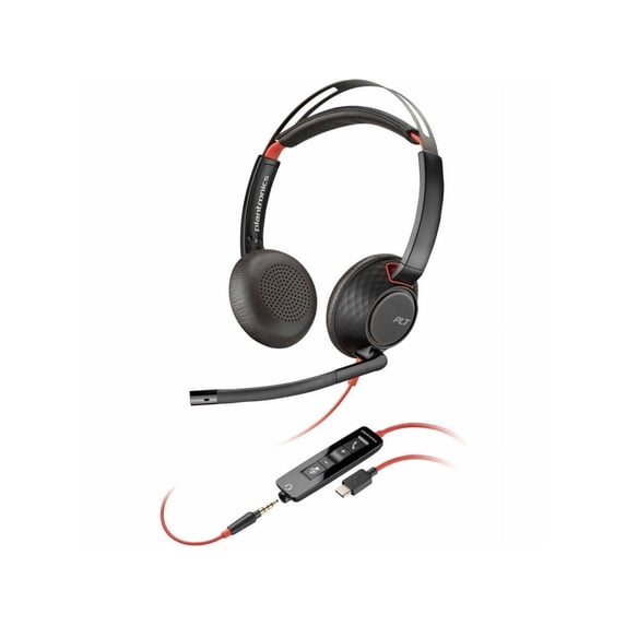 HP Poly Blackwire C5220 Headset, Stereo, USB Type C, 3.5mm, Wired ...