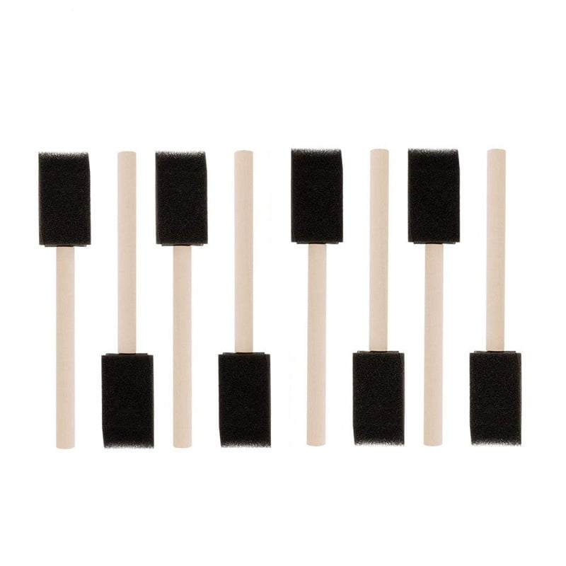 Poly-Brush Foam Paint Brushes With Assorted Size Foam, Clear Varnished ...