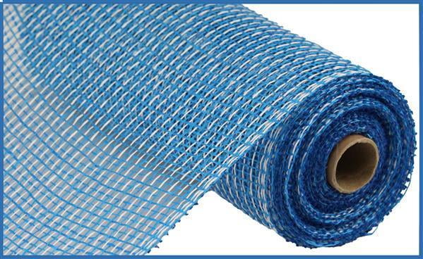 Poly Burlap Deco Mesh, 10" x 10 Yards (Blue & White), for Creating ...