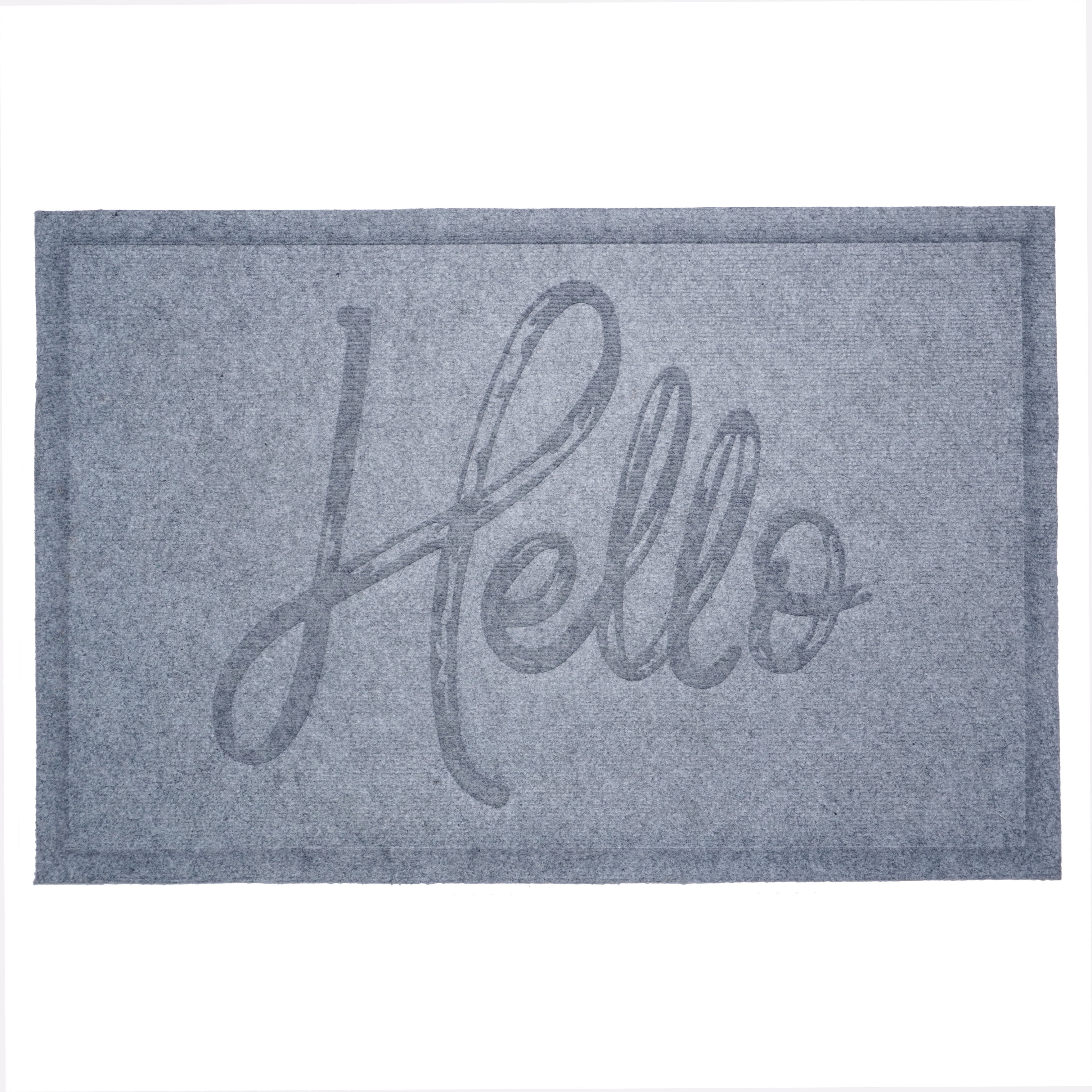 Poly Canty Hello Indoor/Outdoor Mat, 24" x 36", Light Grey - Walmart.com