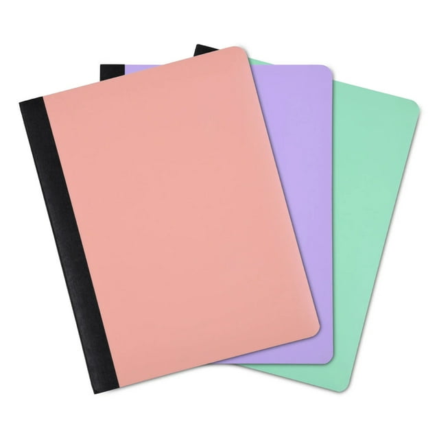 Mintra Office Marble Ruled Colored Poly Composition Notebook (3 Pack ...
