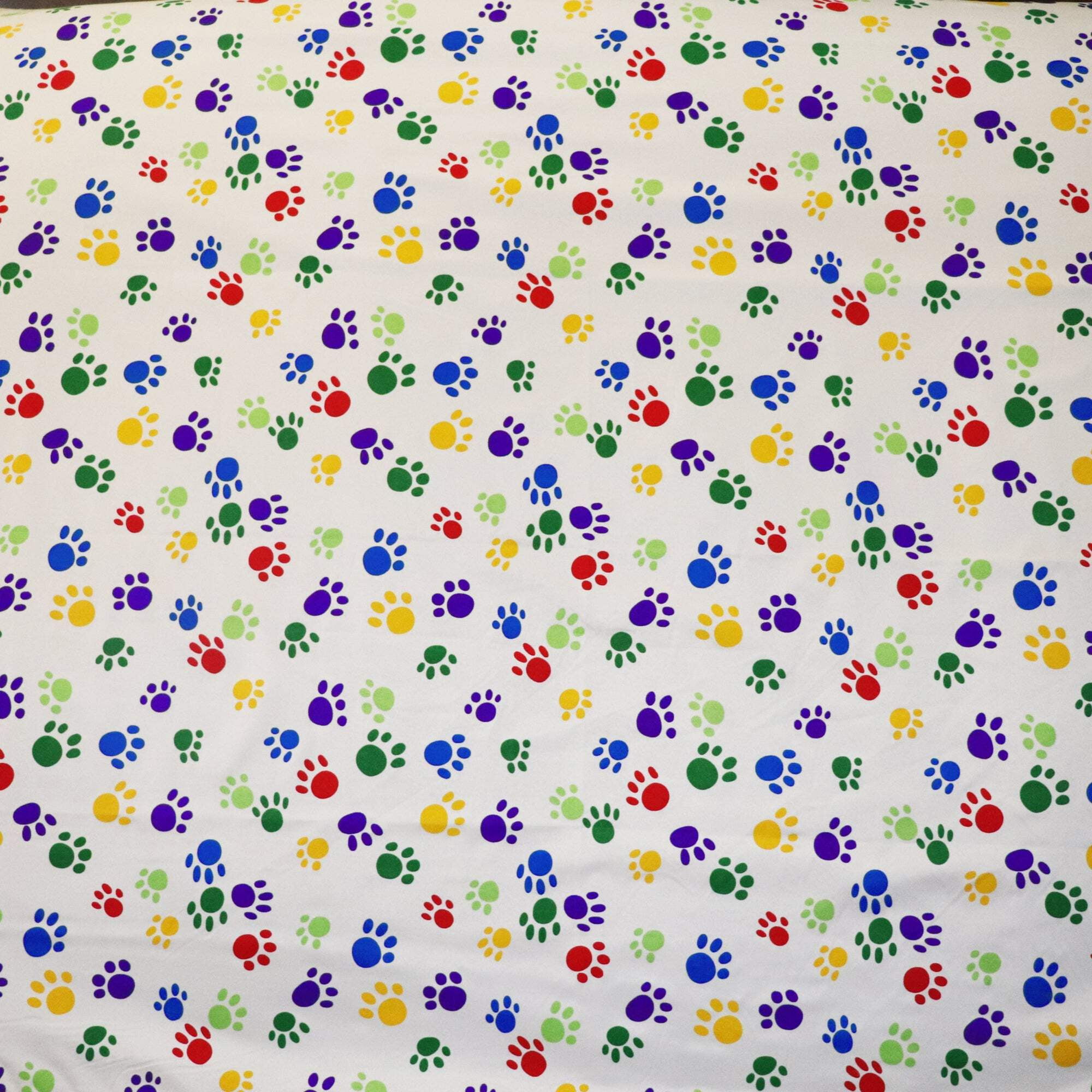 Poly-Cotton Animal Paw Prints Fabric 58" Wide by 36"(1-Yards) for Arts ...
