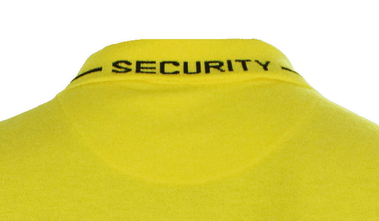 Poly Cotton Long Sleeve Security Collar Polo Shirt - Yellow With Black ...