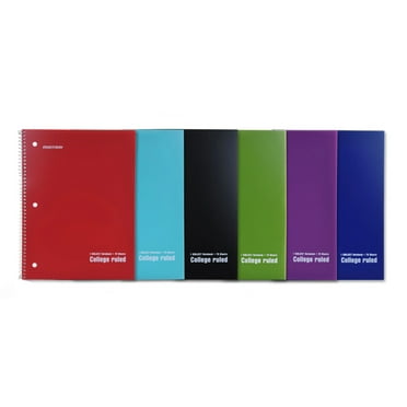 5 Subject Notebook - Wide Ruled - Durable Poly Cover/5 Poly Pockets/200 ...