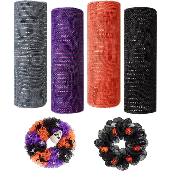 erfcxs Poly Mesh Ribbon With Metallic Foil Each Roll For Wreaths Swags ...