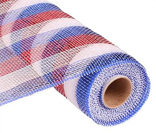 Poly Deco Mesh, Red White Blue Metallic - 10 inch X 10 Yard - Walmart.com