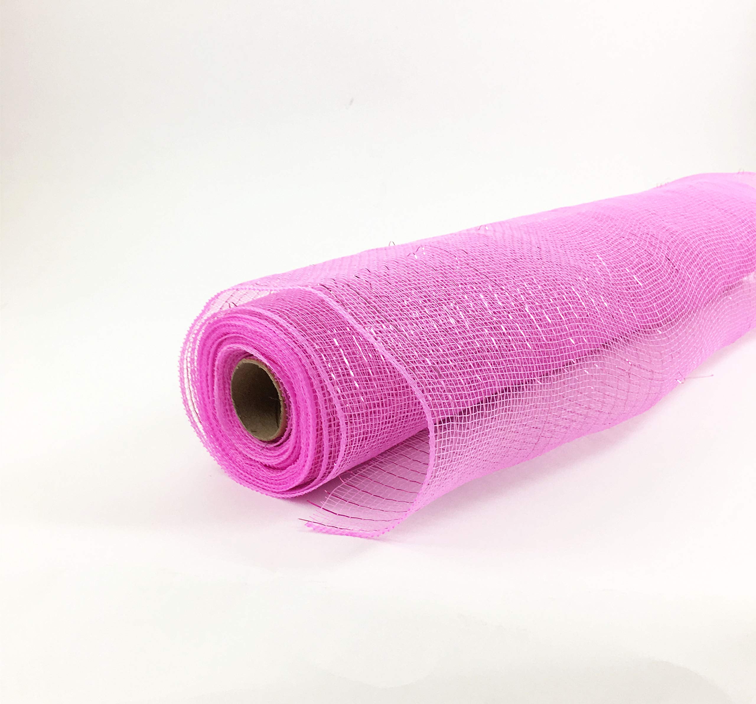 Poly Decor Deco Mesh Fabric Roll Metallic Poly Pink Metalic Pink Line ...