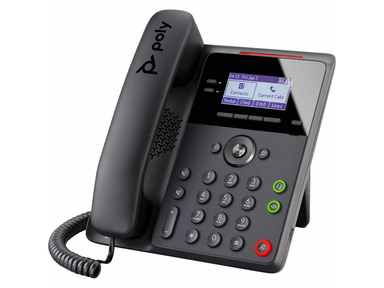 Poly Edge B10 IP Phone - Corded - Corded - Wall Mountable, Desktop - Black - VoIP - 2 x Network ...