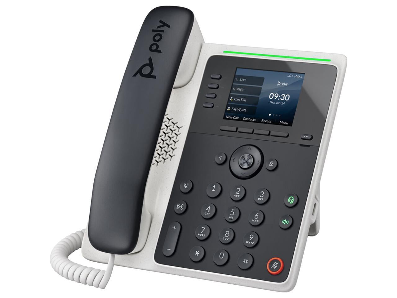Poly Edge E220 IP Phone - Corded - Corded - Bluetooth - Desktop, Wall Mountable - Black - VoIP ...