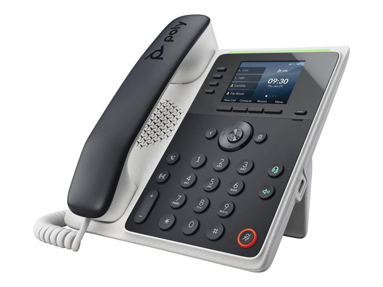 Poly Edge E220 IP Phone - Corded - Corded/Cordless - Bluetooth - Desktop, Wall Mountable - Black ...