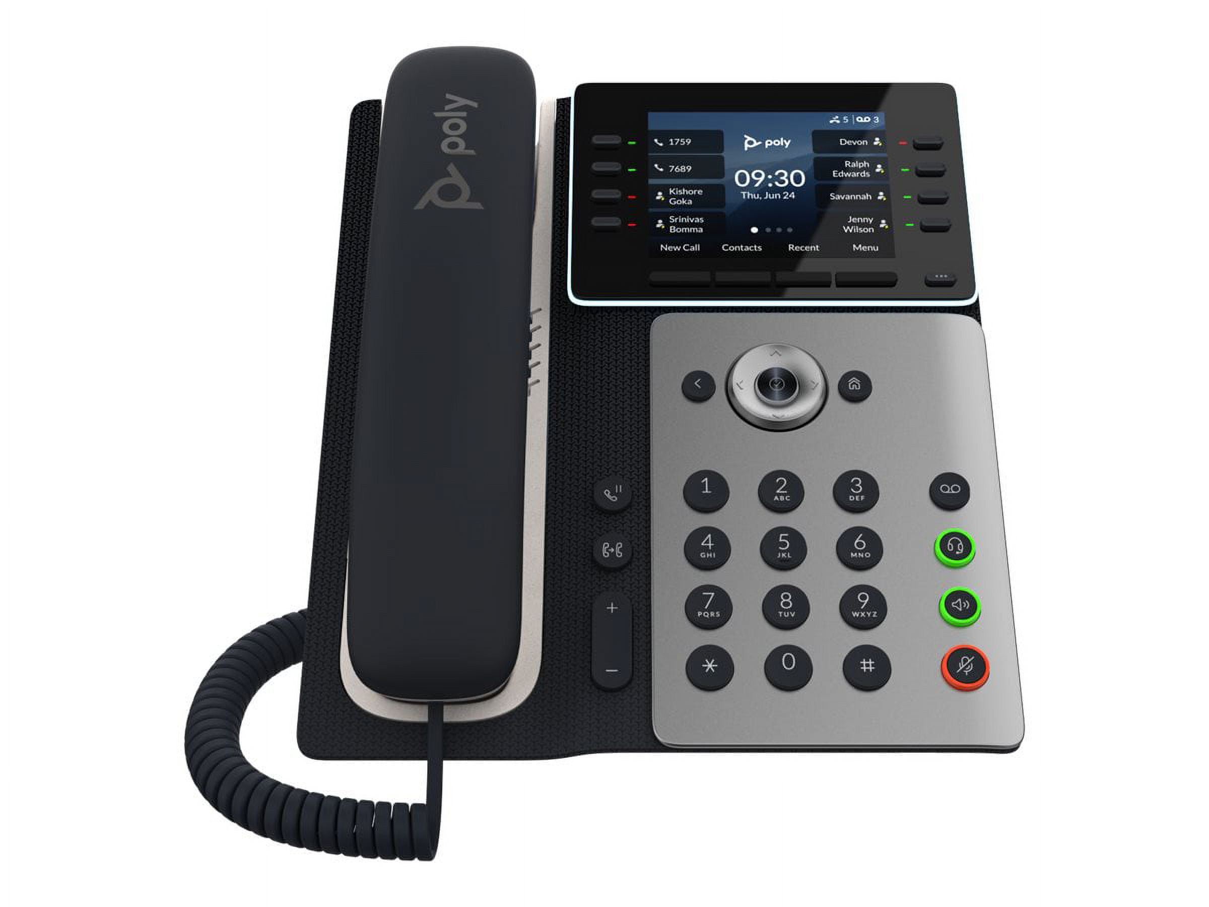 Poly Edge E320 IP Phone - Corded - Corded - Bluetooth - Desktop, Wall Mountable - Black - VoIP ...