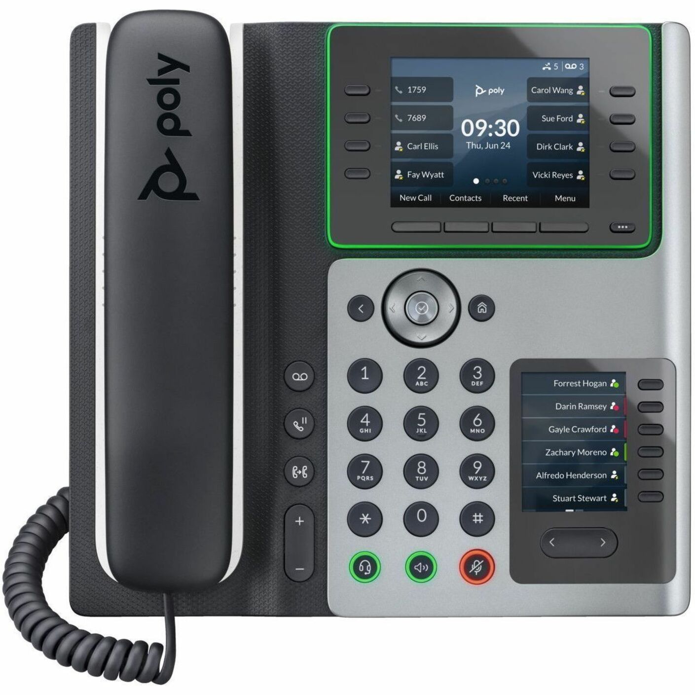 Poly Edge E400 IP Phone - Corded - Corded - Desktop - TAA Compliant - VoIP - 2 x Network (RJ-45 ...