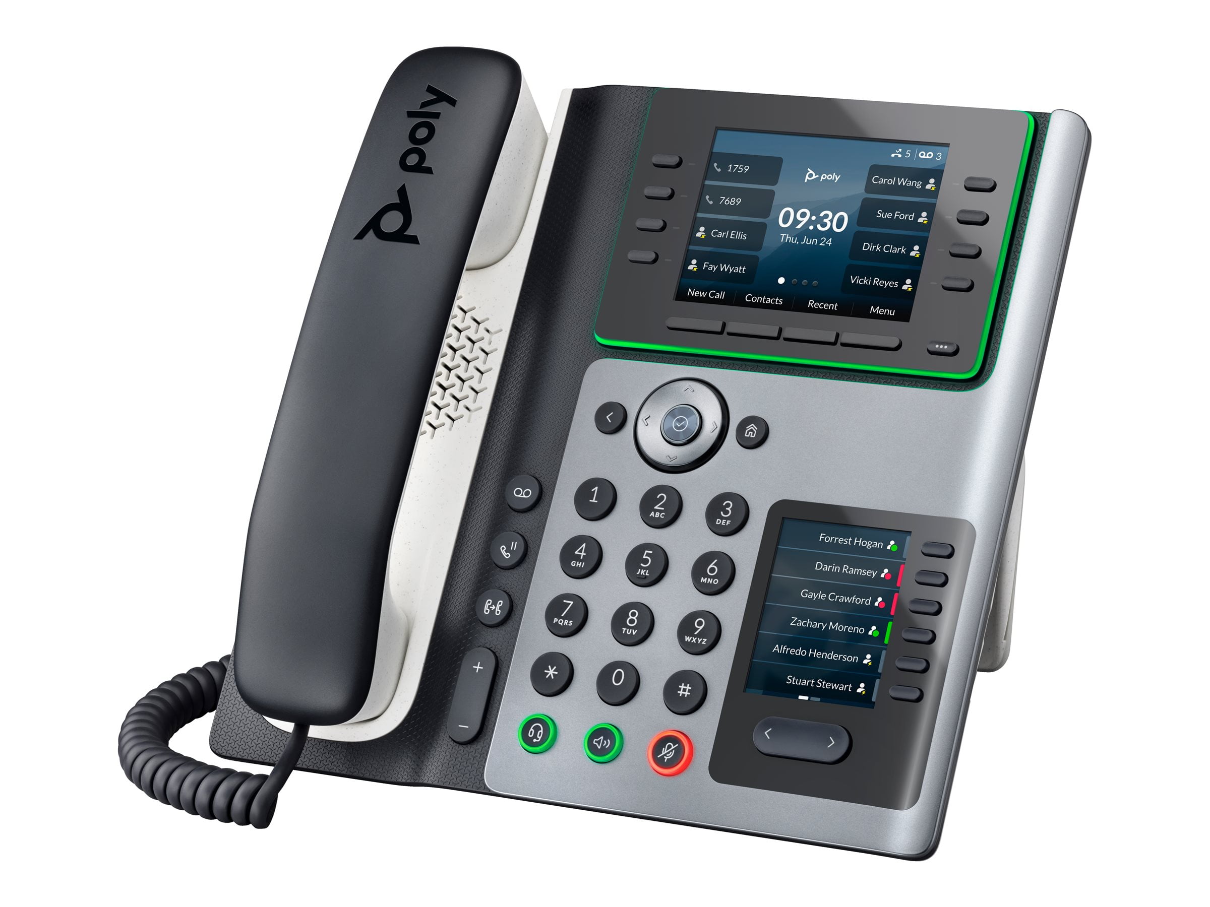 Poly Edge E400 IP Phone - Corded - Corded - Desktop - TAA Compliant - VoIP - 2 x Network (RJ-45 ...