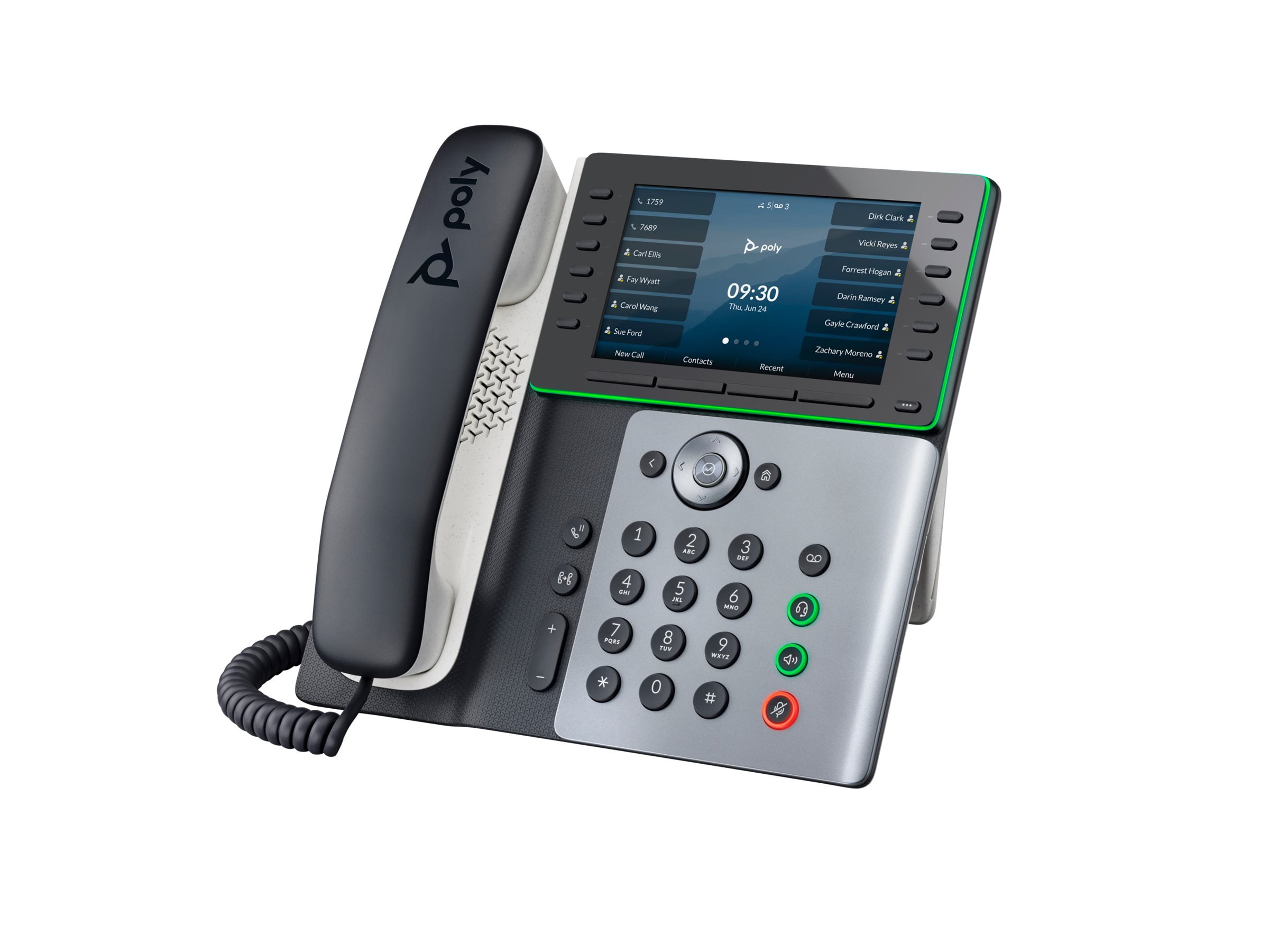 HP Poly Edge E500 IP Phone Corded Desktop Black TAA Compliant VoIP 2x ...