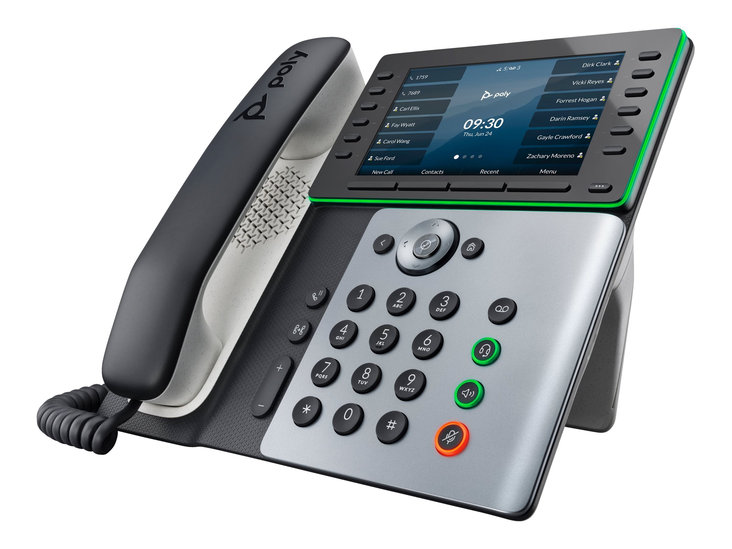 Poly Edge E500 IP Phone Corded Corded Desktop Wall Mountable Black ...