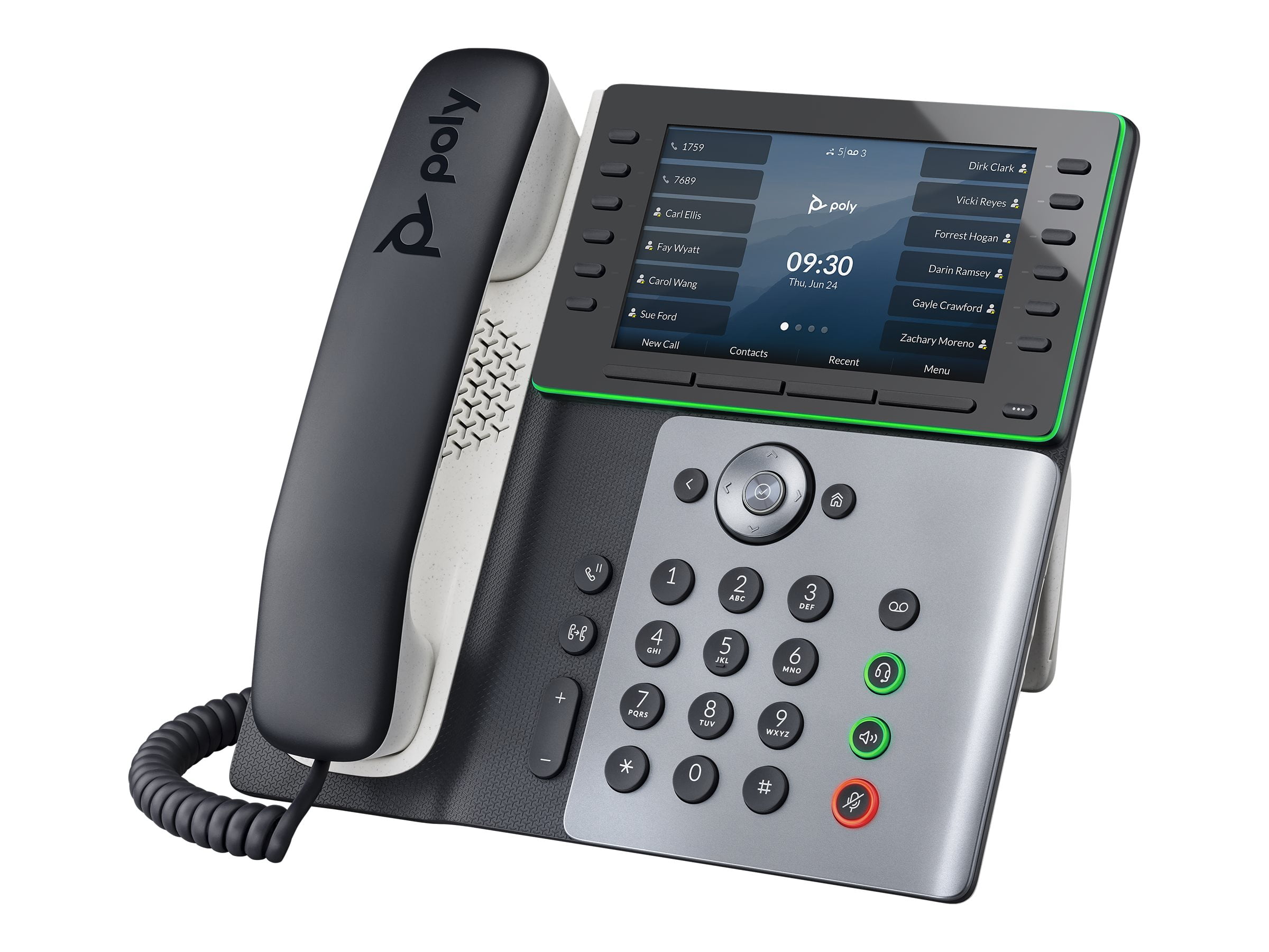 Poly Edge E500 IP Phone, Corded, Corded, NFC, Desktop, Wall Mountable ...