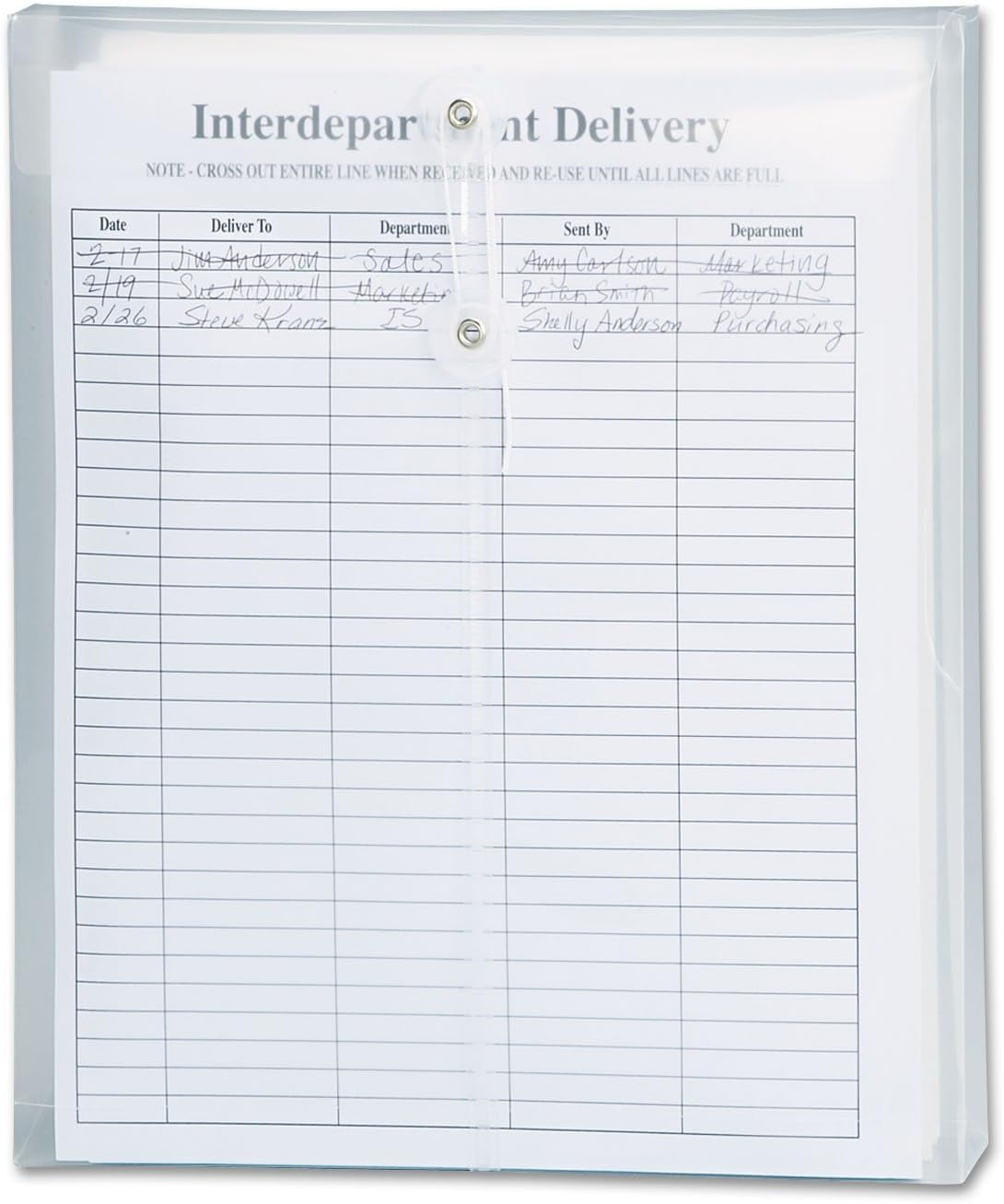 Poly Envelope, 1-1/4" Expansion, String-Tie Closure, Top Load, Letter ...