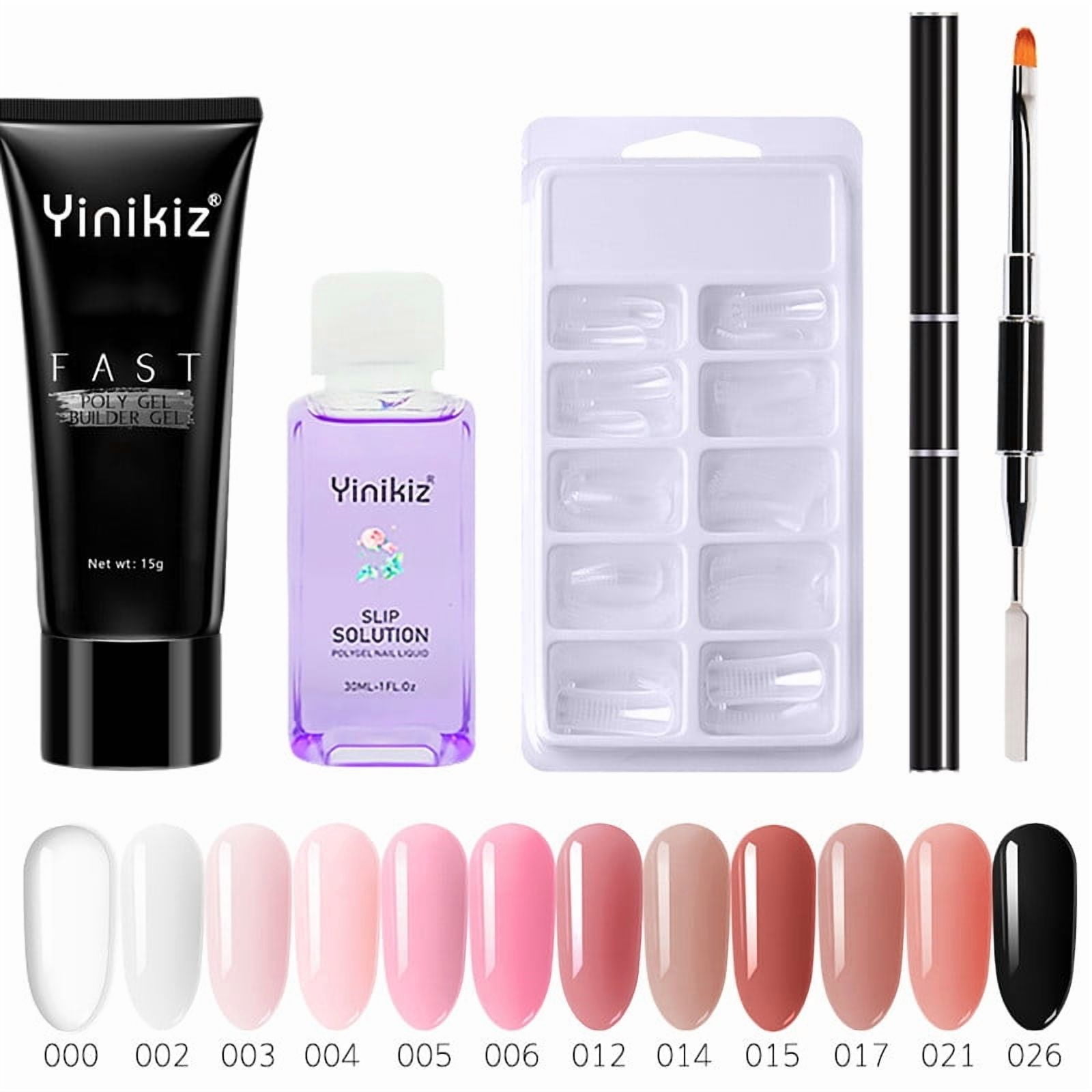 Poly Extension Nail Gel Set 15ml 12 Colors White Clear Crystal UV ...