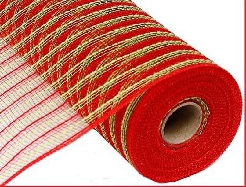 Poly Faux Jute Mesh: Red, Fresh Green 21 inches x 10 Yards (30 feet ...