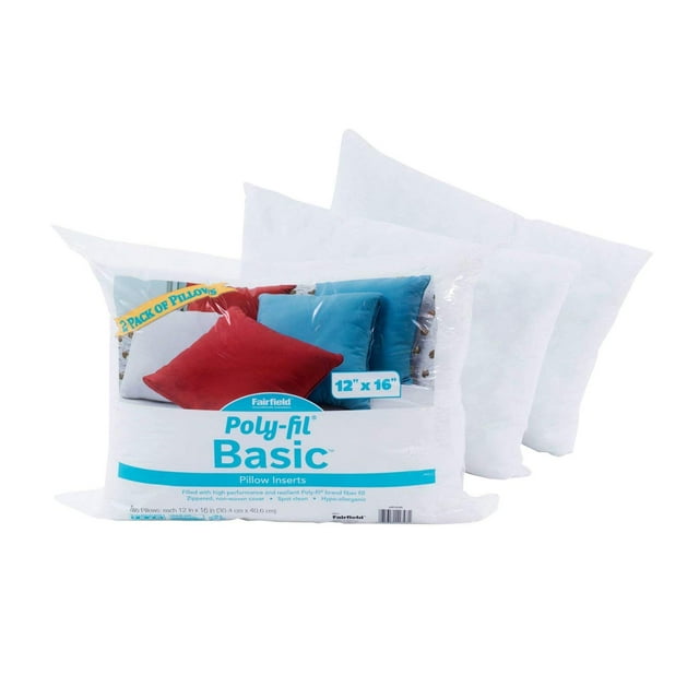 Poly-Fil® Basic™ Pillow Inserts by Fairfield™, 12" x 16" (Pack of 2 ...