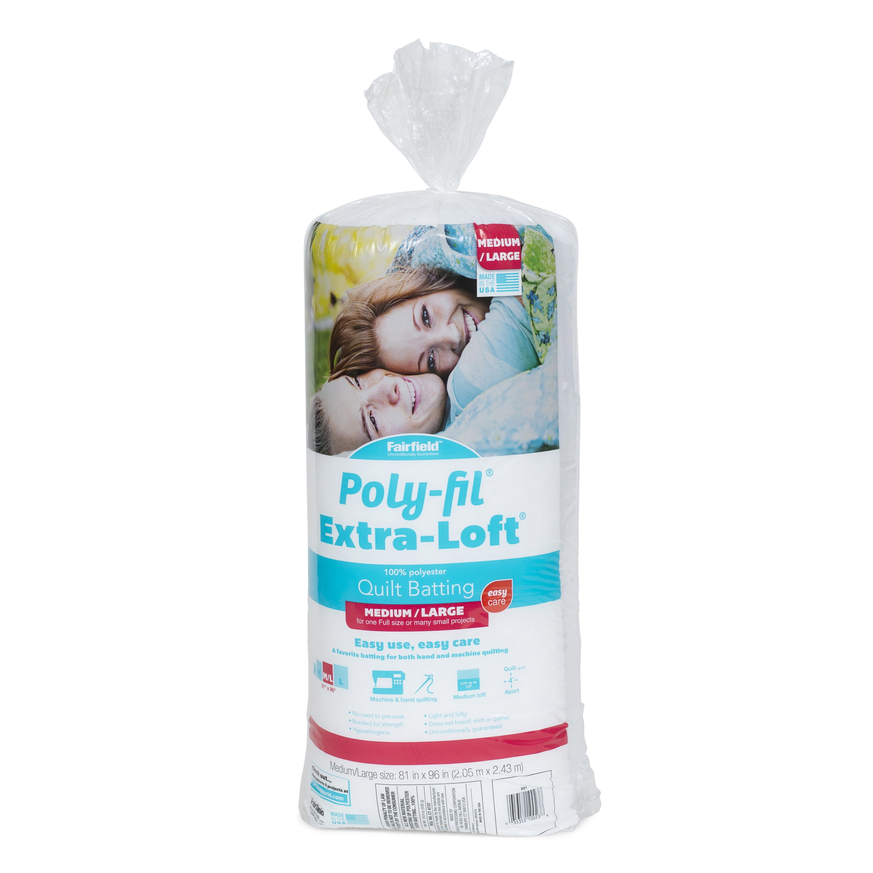 Poly-fil Extra-Loft Batting By Fairfield™, 81" x 96", Precut - Walmart.com
