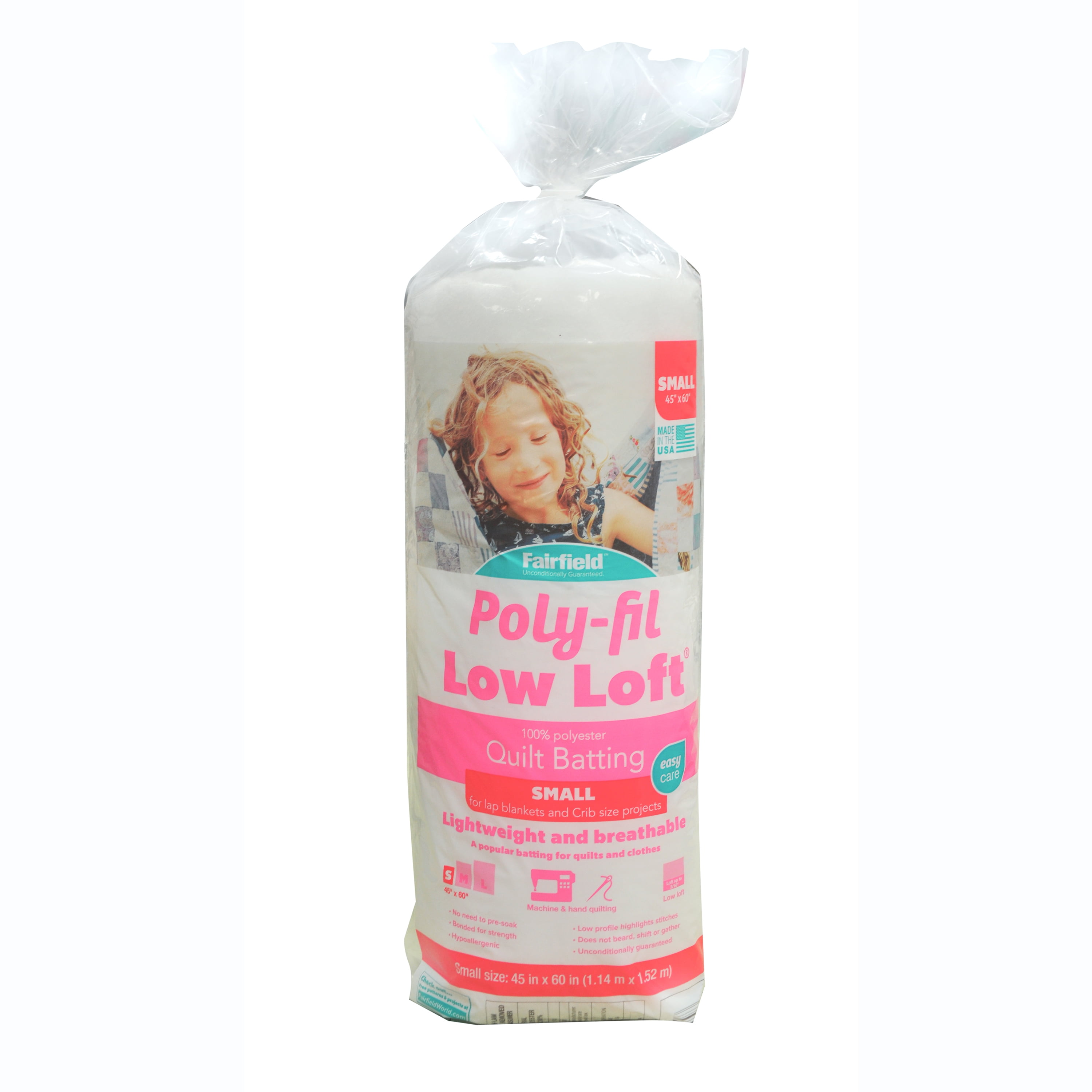 Poly-Fil® Low-Loft® 100% Polyester Batting by Fairfield™, 45" x 60 ...