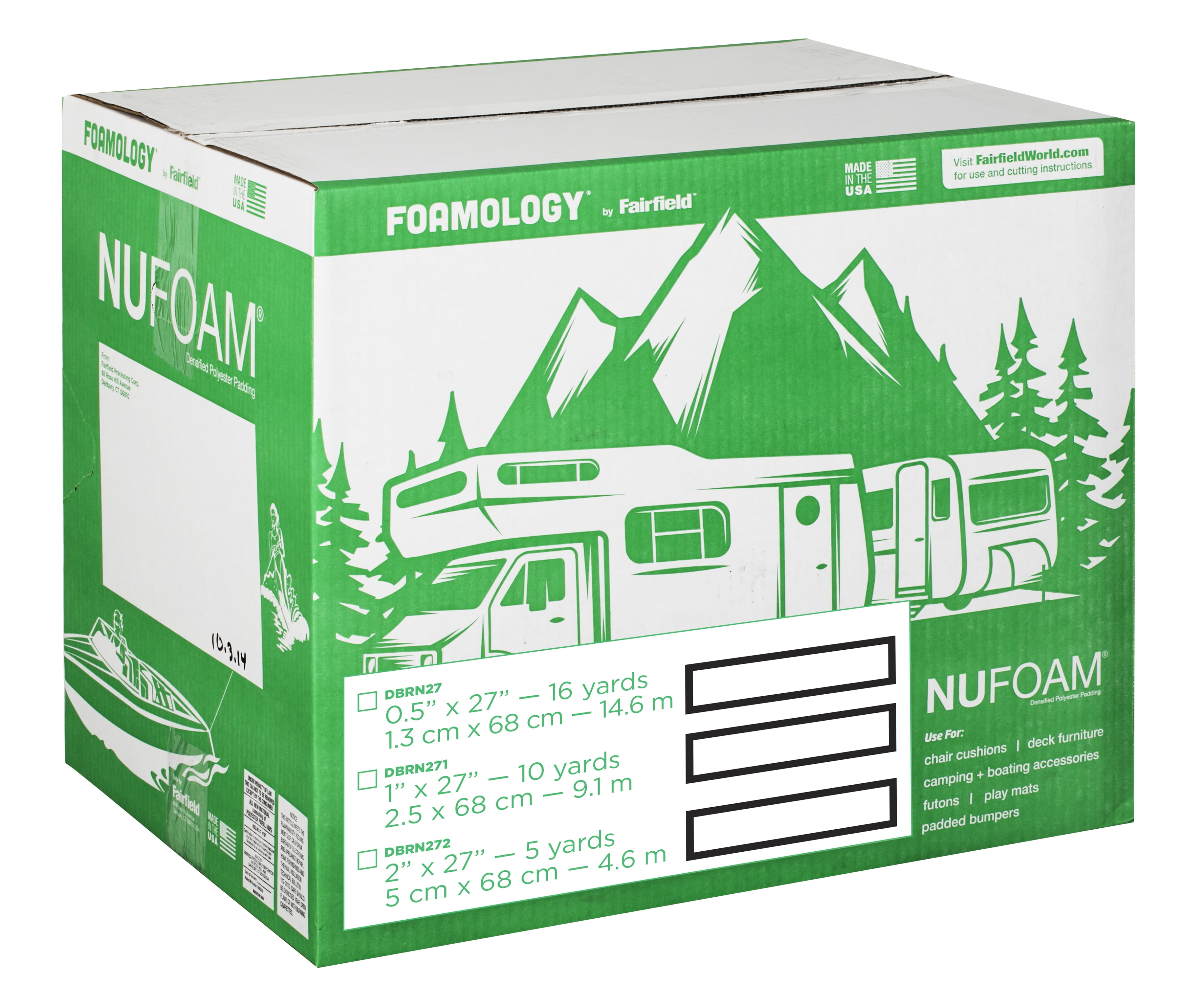 Poly-Fil Nufoam™ Padding By Fairfield™, 27" X 5 Yards X 2" Thick ...