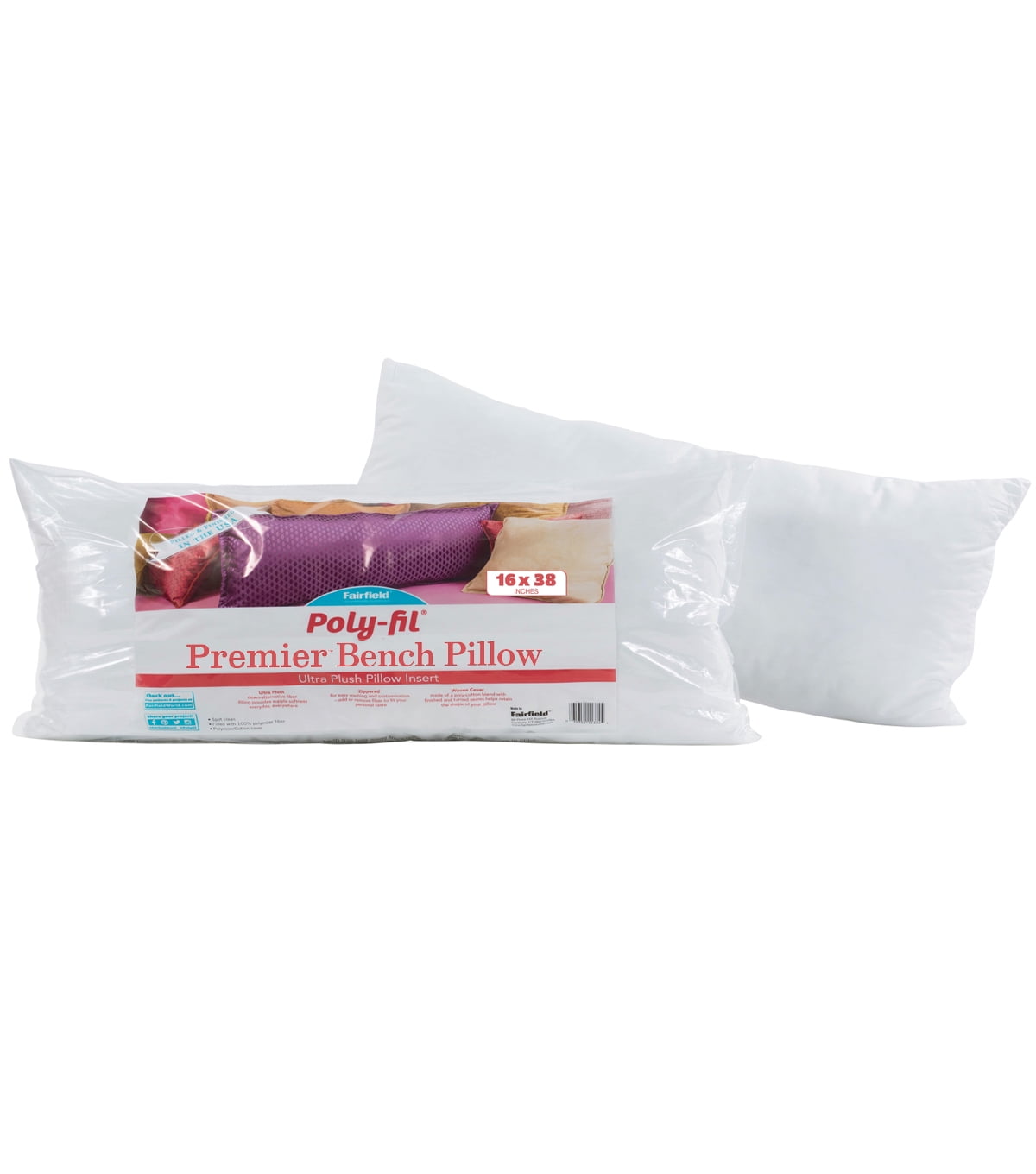Poly-Fil® Premier™ Bench Pillow Insert by Fairfield™, 16" x 38 ...