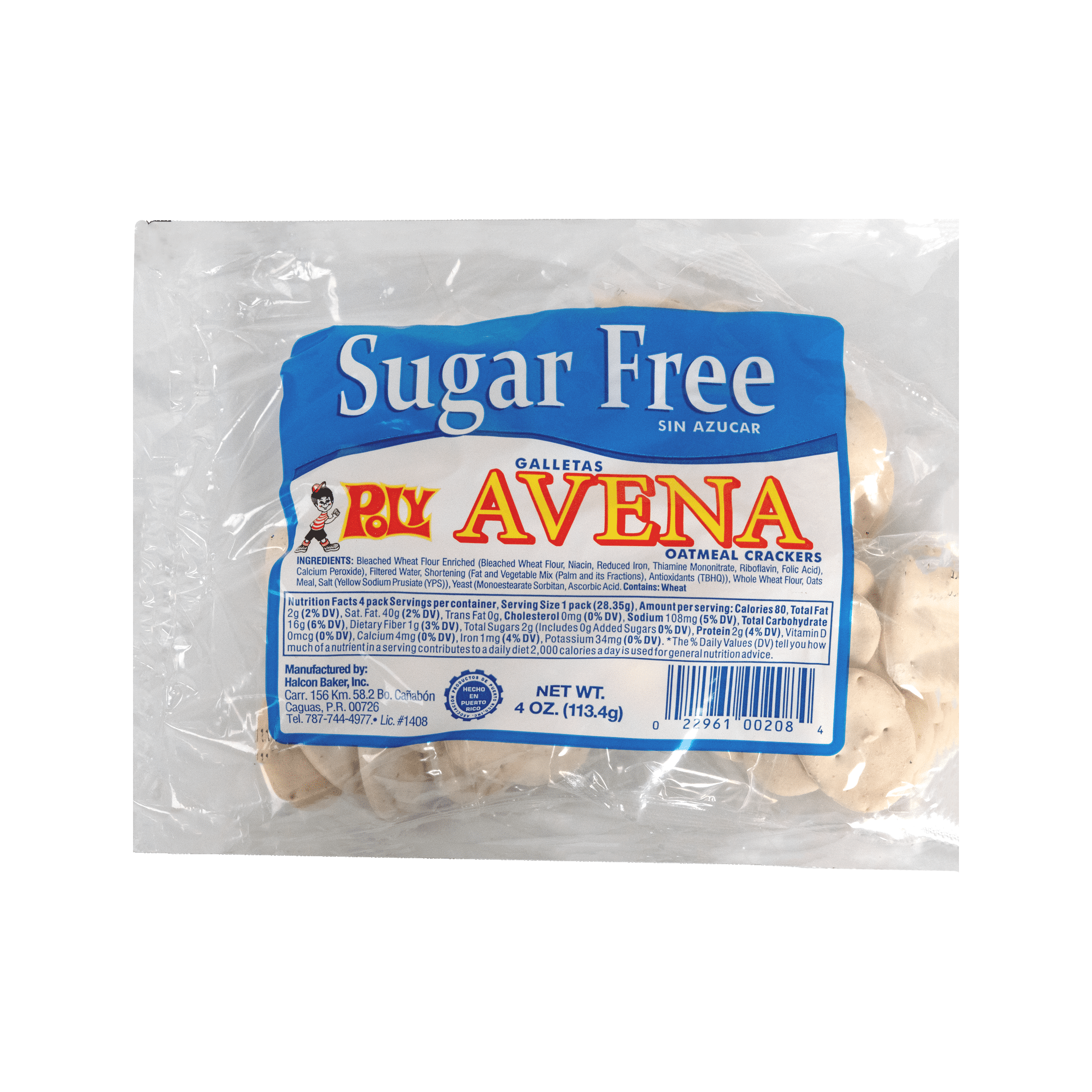 Polycom, Sugar Free Oatmeal Snack Crackers, 4 oz, Plastic Bag - Walmart.com