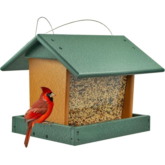 Poly Hanging Hopper Bird Feeder, Large Hanging Bird Feeder for Outside ...