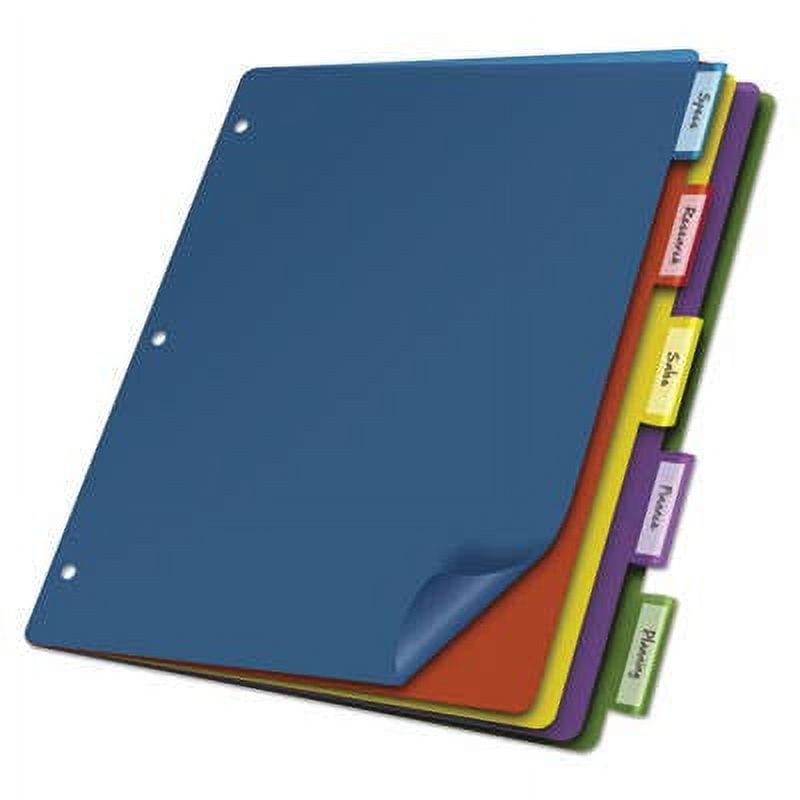 Poly Index Dividers, 5-Tab, 11 x 8.5, Assorted, 4 Sets - Walmart.com
