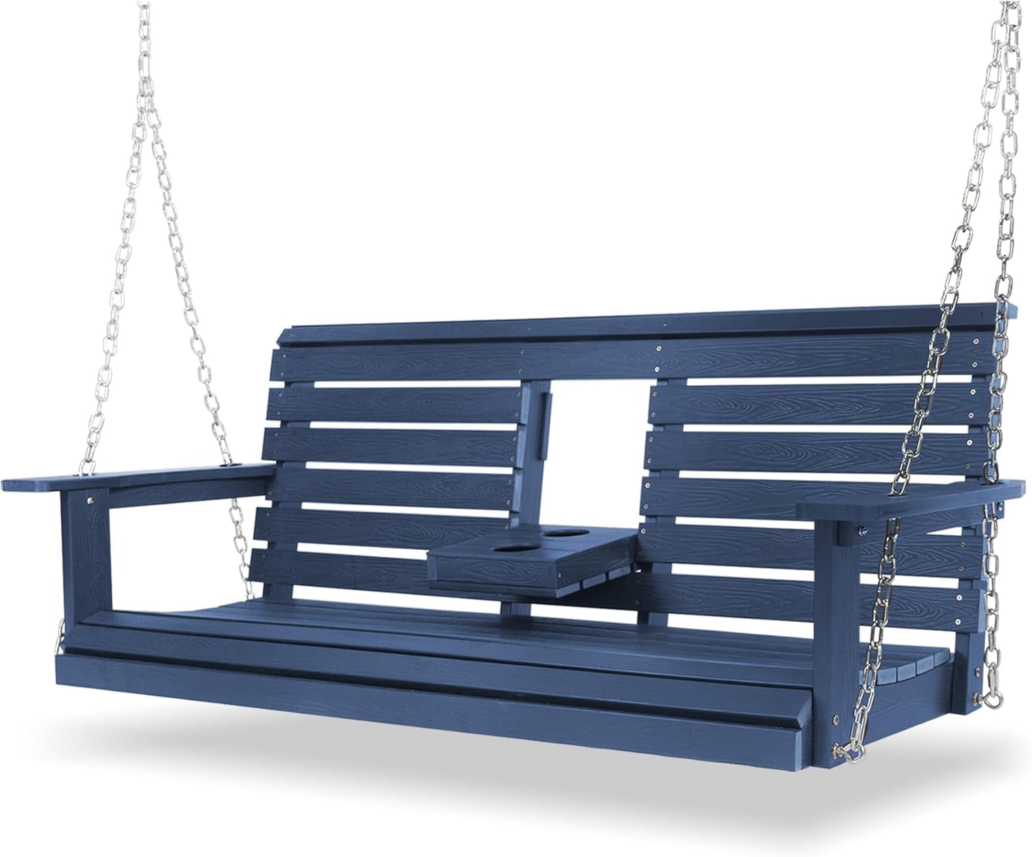 Poly Lumber 3-Seat Porch Swing, HIPS 5-Feet Bench Swing with Foldable ...