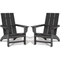 Poly Lumber Adirondack Chairs Set of 2, All-Weather Resistant Outdoor ...