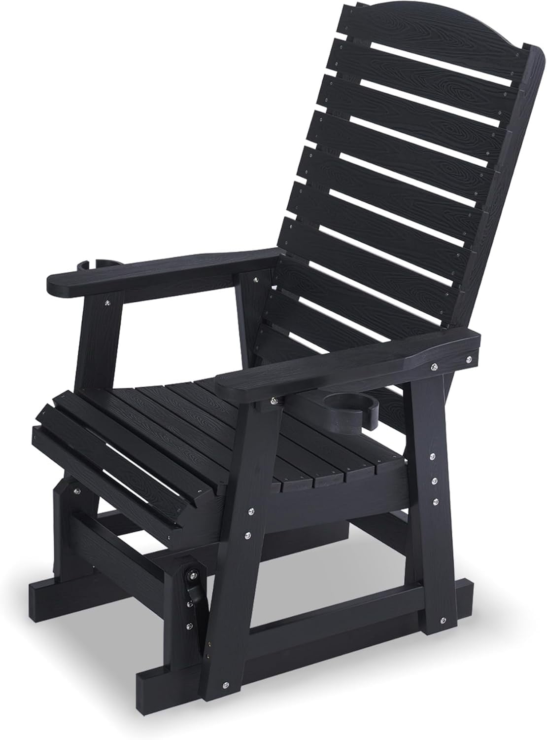 Poly Lumber Patio Glider for One Person, with Cup Holders, High ...