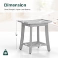 Poly Lumber Waterproof Shower Stool Bench, Grey Adjustable Shower Seat ...
