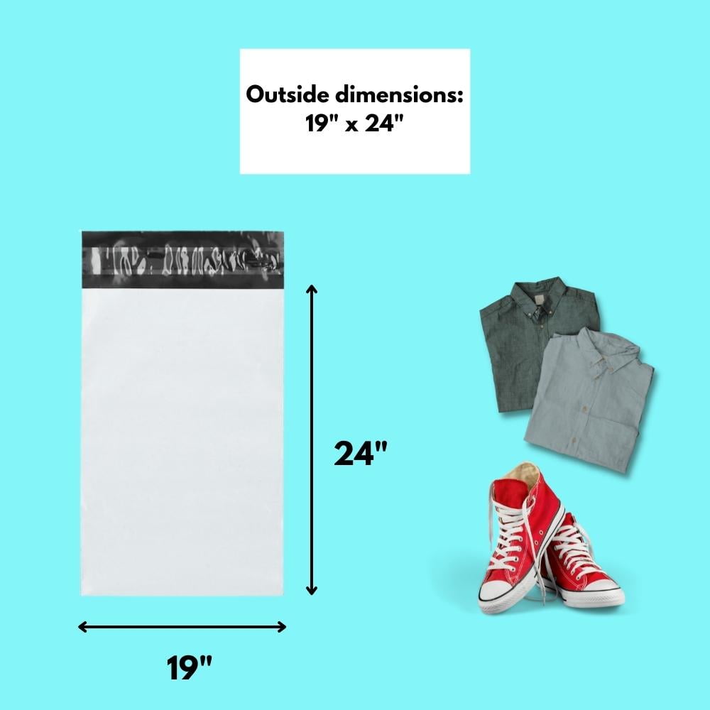 Poly Mailers 19x24 Inch White 100 Pack Shipping Bags Strong Mailing ...