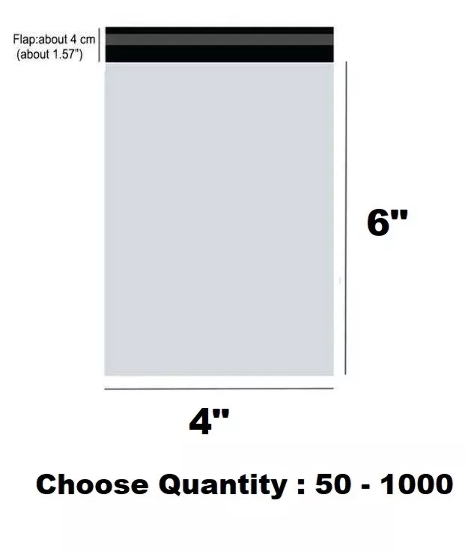 Poly Mailers 4"x6" Mailing Envelopes Self Seal Adhesive Waterproof Tear ...