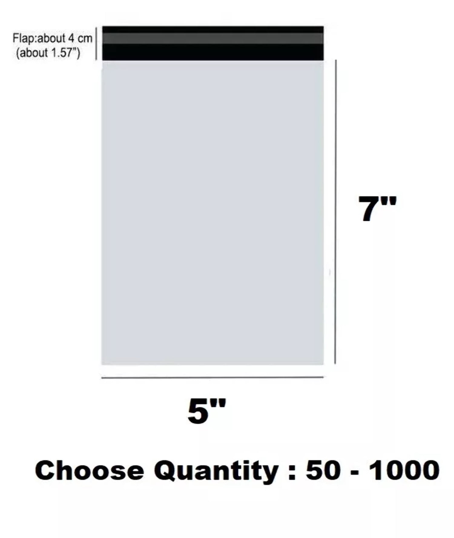 Poly Mailers 5"x7" Mailing Envelopes Self Seal Adhesive Waterproof Tear ...