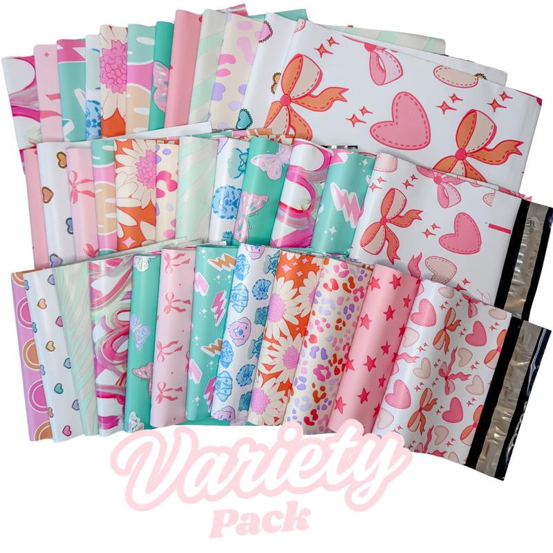 Poly Mailers Variety Pack - 35 Mailers in Various Sizes & Styles ...
