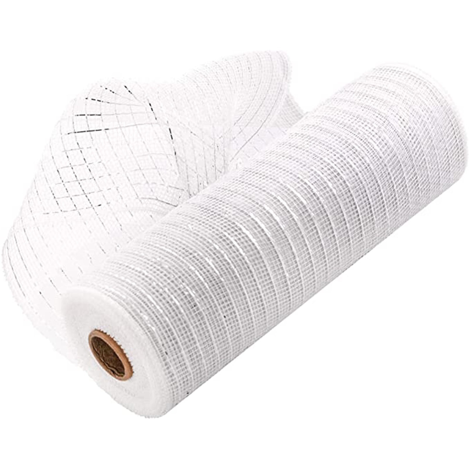 Poly Mesh Deco Ribbon - White Deco Mesh Ribbon for Wreath Making ...