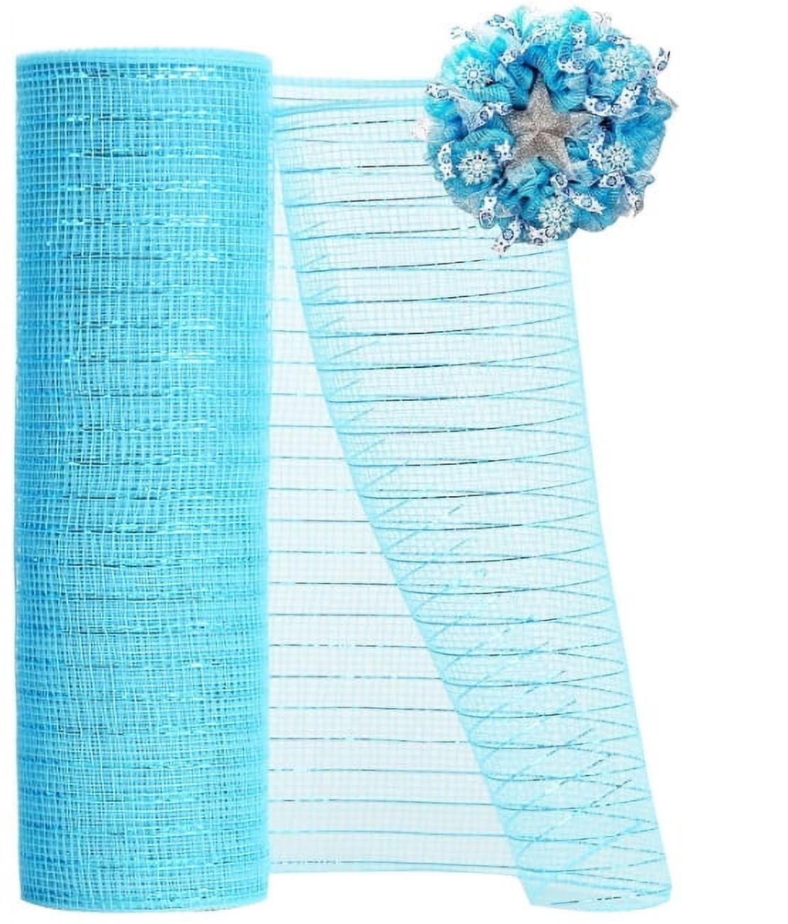 Poly Mesh Ribbon with Metallic Foil, Poly Burlap Deco Mesh - 10 in ...