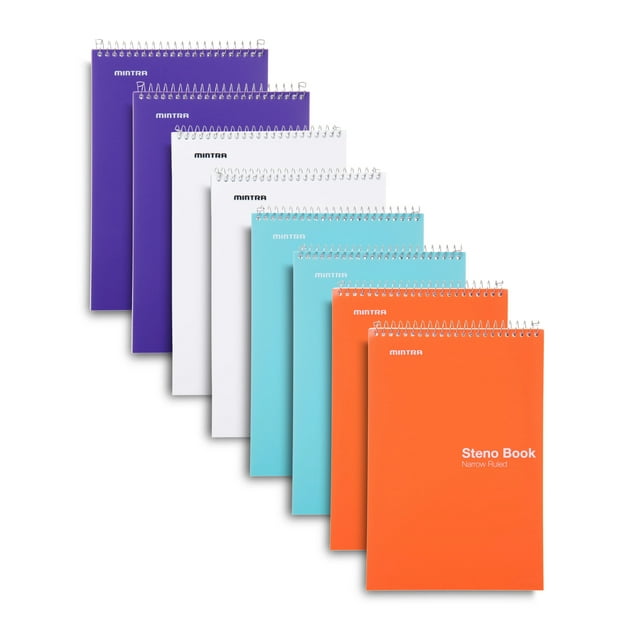 Mint Office Poly Pastel Steno Books (8 Pack) - School Supplies, Spiral ...