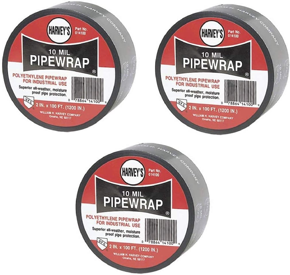Poly Pipe Wrap, 2-Inch by 100-foot, Black, Sold as 3 Pack - Walmart.com