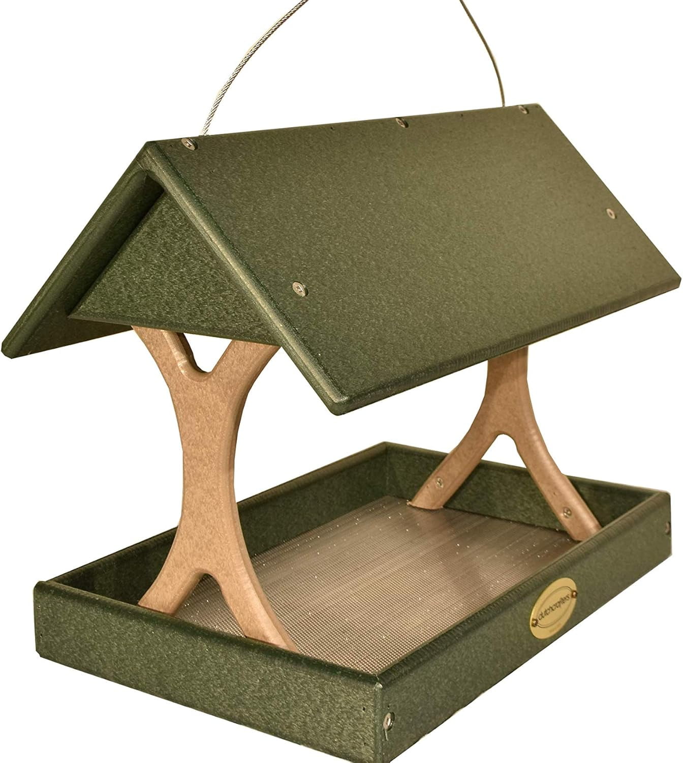 Poly Plastic Hanging Fly Through Bird Feeder, Covered Fly-Thru Mesh ...